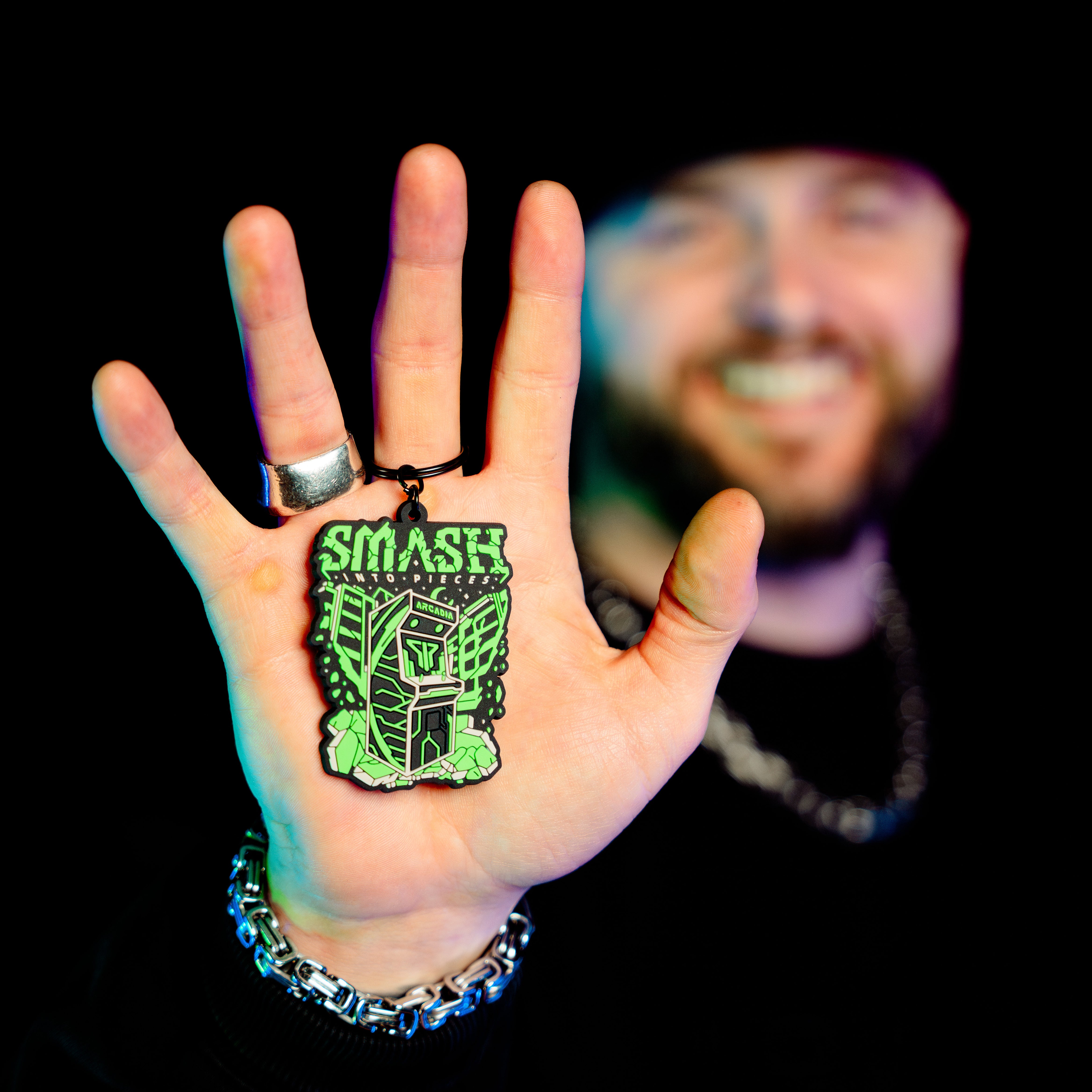 Arcade Green Keyring – Smash Into Pieces